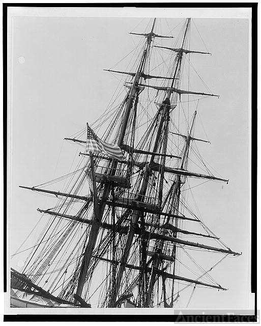 Boats. Masts of U.S. Constitution