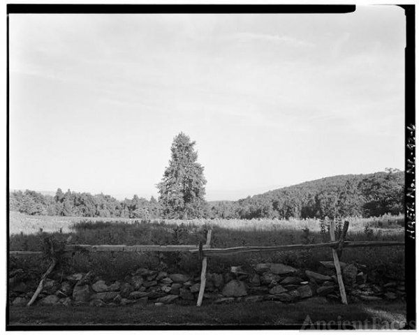 6. Humpback Gap Overlook. View of stone rail-and-rider...