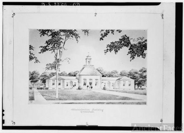 Architect's sketch of administration building for...
