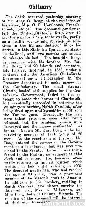 John Orr Boag obituary