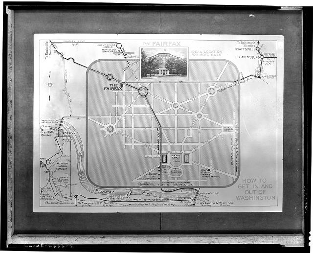 Hotel Fairfax. Simplified map of District of Columbia...