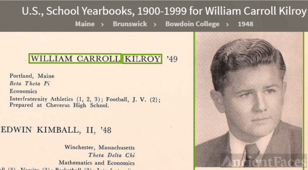 William Carrol Kilroy--U.S., School Yearbooks, 1900-1999(1948)