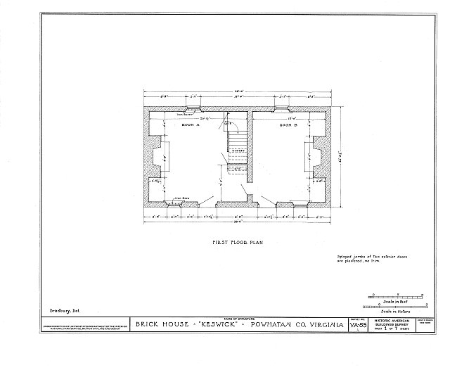 HABS VA,73-HUG.V,1A- (sheet 1 of 7) - Keswick, Brick...