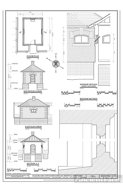 Elevations, Section, Floor Plan, and Window Details