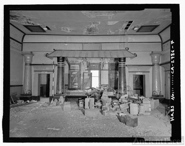 Interior of the second floor dance hall, looking north...
