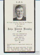 Funeral Card of the late Father John Patrick Beasley
