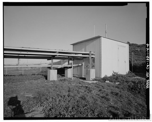 4. VIEW OF CABLE SHED AND CABLE TRAY EMANATING FROM NORTH...