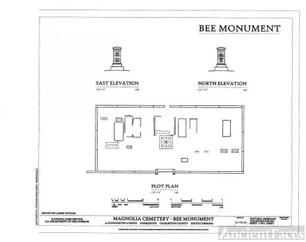 Elevations & Plot Plan - Magnolia Cemetery, Bee Monument,...