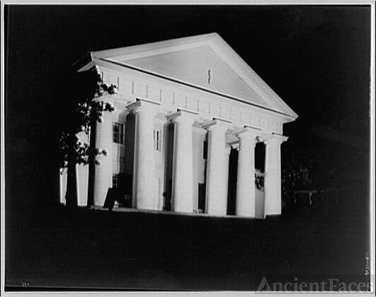 Custis-Lee Mansion. Portico front of Custis-Lee Mansion...
