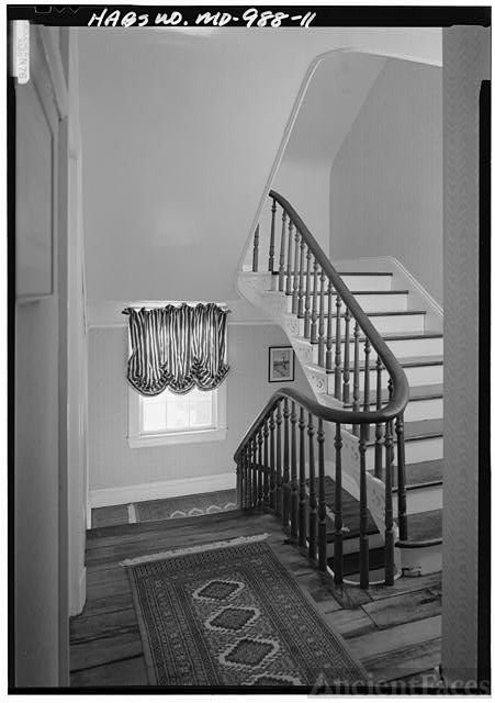 11. INTERIOR VIEW, SECOND FLOOR, STAIR HALL, LOOKING...