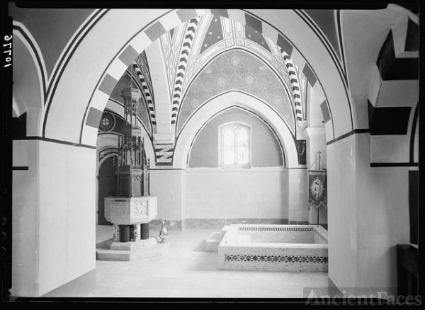 St. George's Cathedral, Jerusalem. The baptismal font