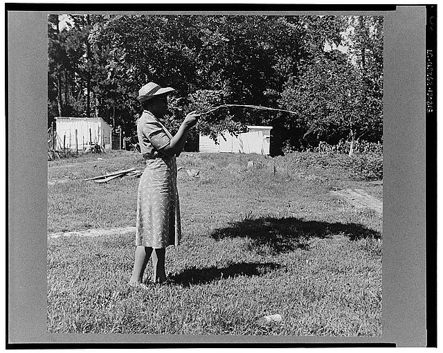 Witching for water with a peach limb. Safe well...