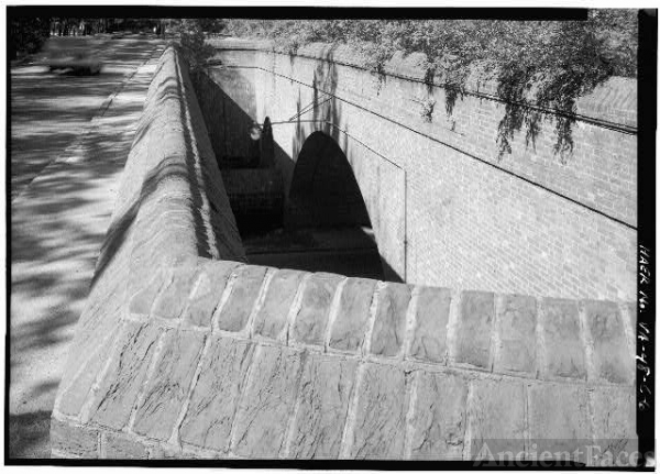 6. DETAIL OF BRICK RAILING DIVIDING NORTH AND SOUTH...