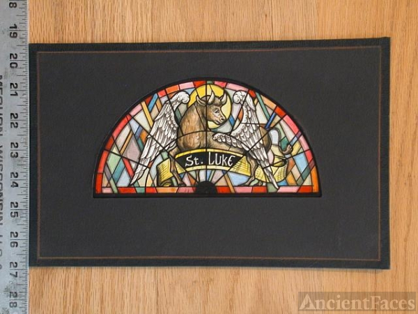 [Design drawing for stained glass fanlight window "St....