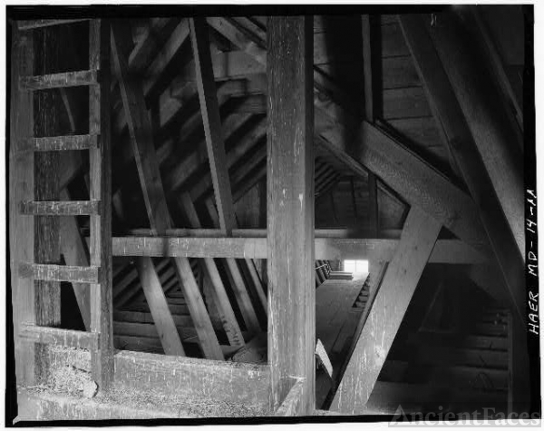 11. INTERIOR DETAIL OF ATTIC ABOVE SECOND FLOOR, LOOKING...