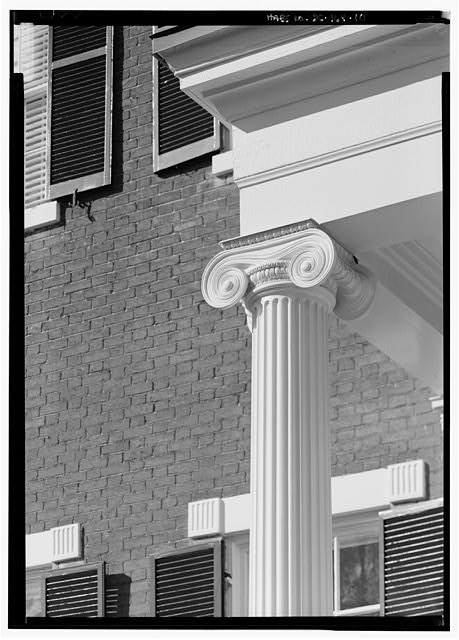 Detail view of south elevation portico column capital