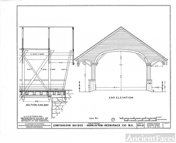 Section-End Bay, End Elevation - Contoocook Covered...