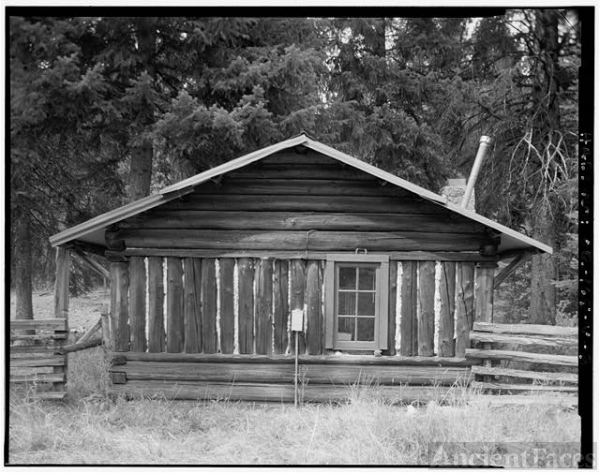 3. View of south back of cabin #1, facing north - The...