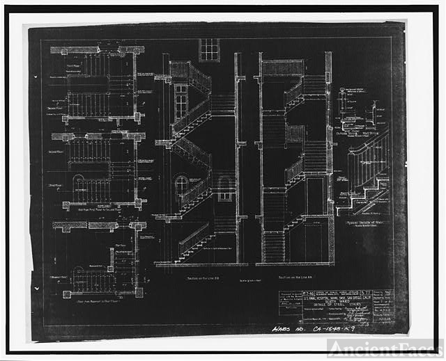 9. DETAILS OF STEEL STAIRS, DRAWING NO. 99966 - U.S....