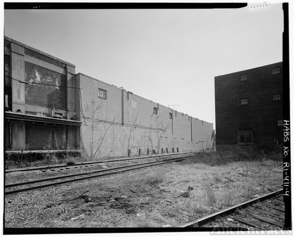 4. View facing southeast, showing the rail spur and...