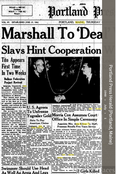 Jane Agnes-Jennie- Callan-Kilroy--Portland Press Herald (Portland ...