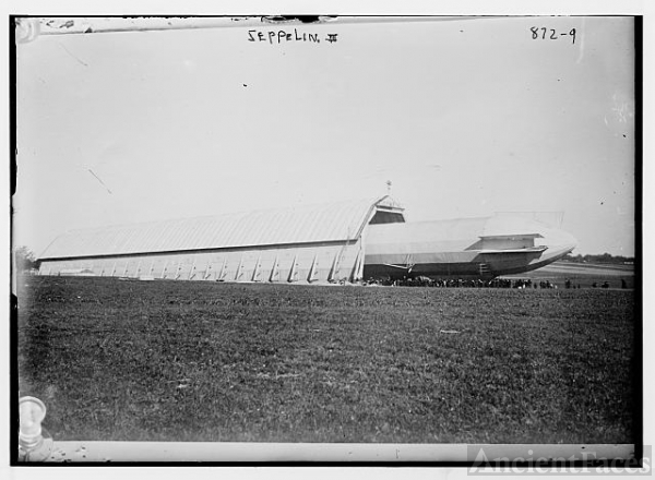Blimp, Zeppelin No. 3, in ground shed