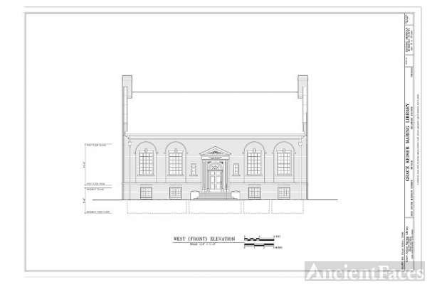 West (Front) Elevation - Grace Keiser Maring Library,...