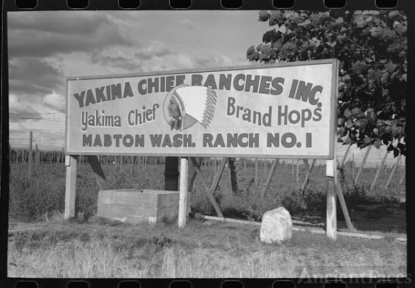 Sign of Yakima Chief Hop Ranch, Yakima County, Washington