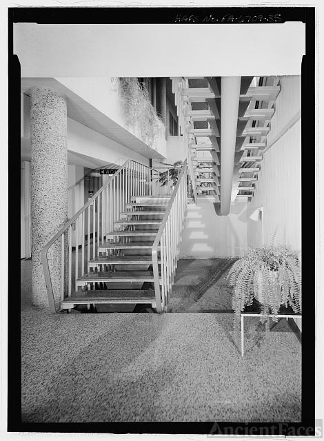 Detail of lobby stair at first floor. View from...