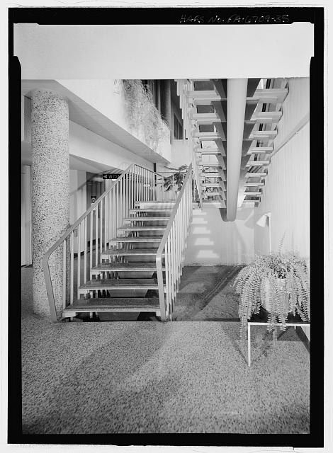 Detail of lobby stair at first floor. View from...