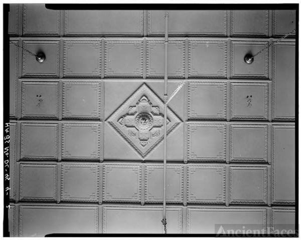 2. INTERIOR, FIRST FLOOR CEILING, DETAIL OF RAISED...