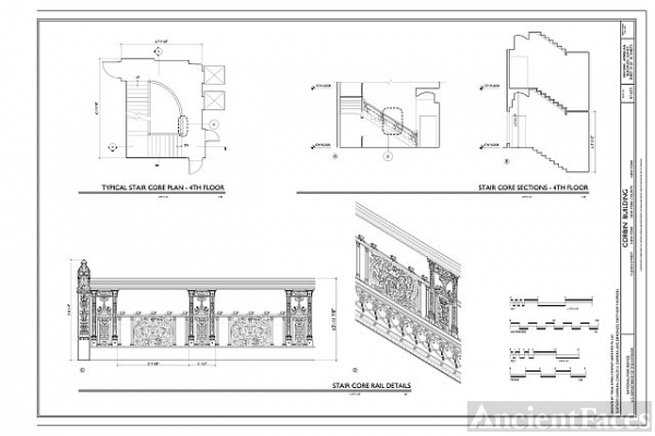 Stair Core Sections, Plan, and Rail Details - Corbin...