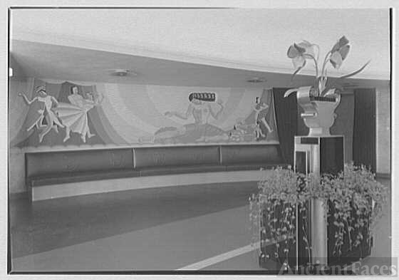 World's Fair, concert hall. Mural detail in foyer