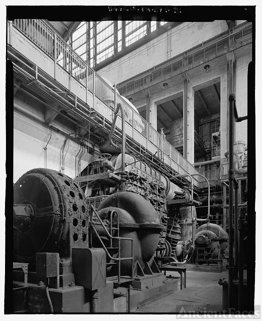 31. TURBINE HALL, ORIGINAL TURBO GENERATOR, DETAILS AT...
