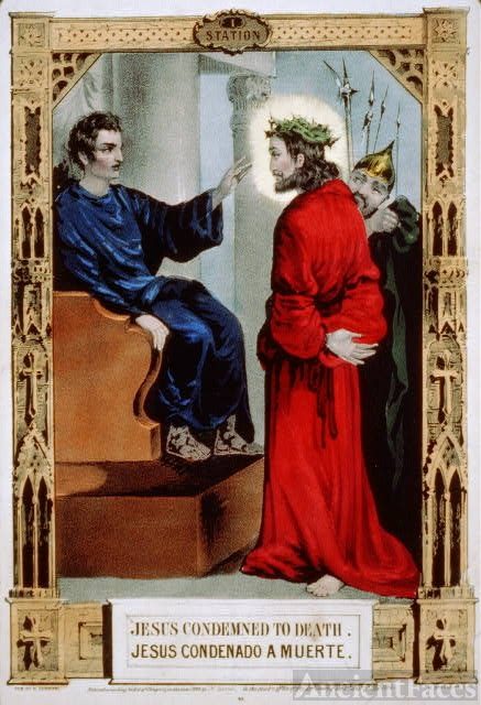 Jesus condemned to death: (Jesus condenado a muerte)