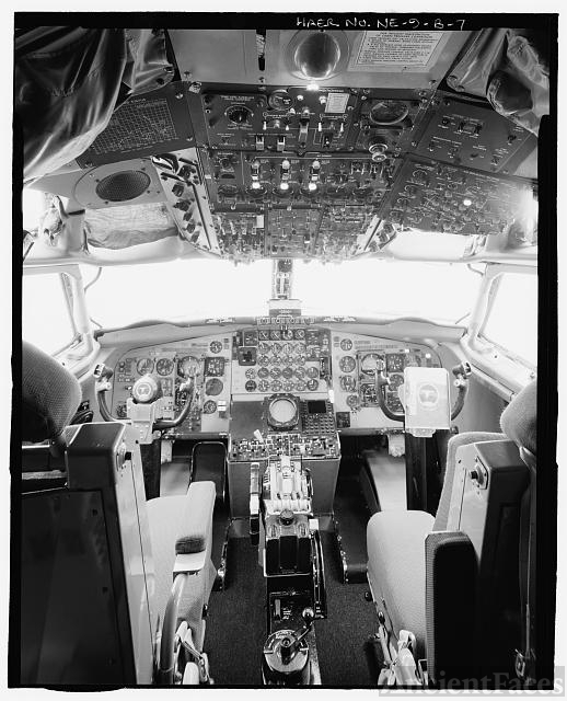 7. Interior of cockpit showing pilot and co-pilot seats...