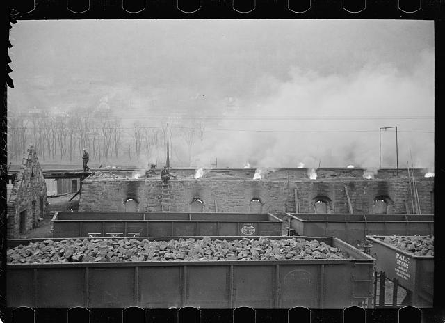 Burning coke ovens, Smithers, West Virginia