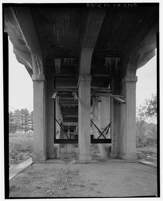 Approach span underside and pier at arch span abutment on...