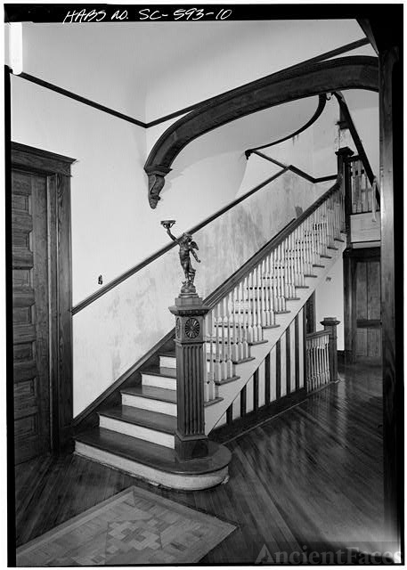 10. INTERIOR, FIRST FLOOR, CENTRAL STAIRWAY, LOOKING...