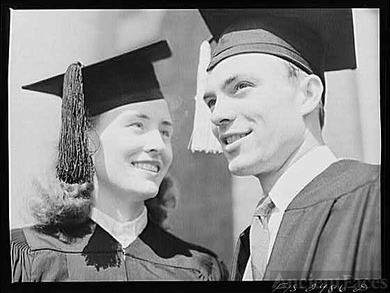 Bob Aden and his wife, Marion, on graduation day. She...