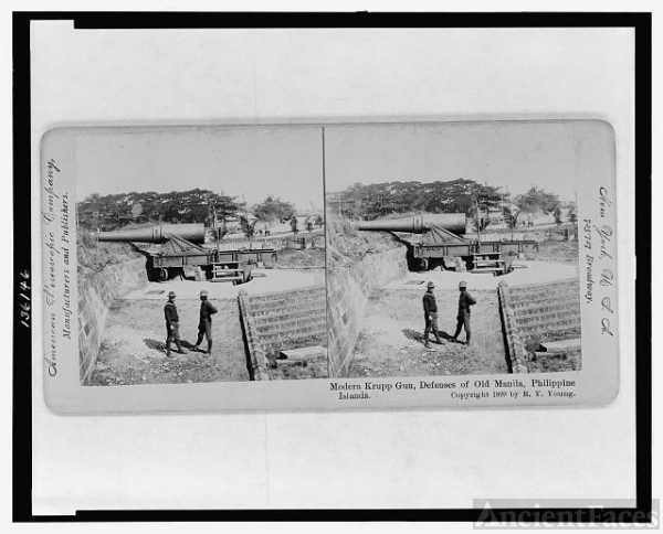 Modern Krupp Gun, defenses of old Manila, Philippine Islands