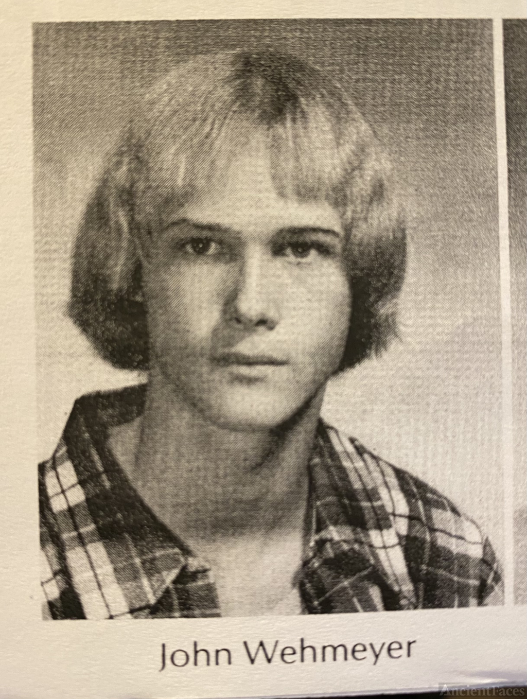John Wehmeyer, high school senior
