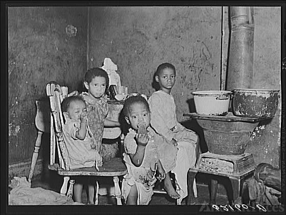 Children living in two-room slum apartment. Aliquippa,...