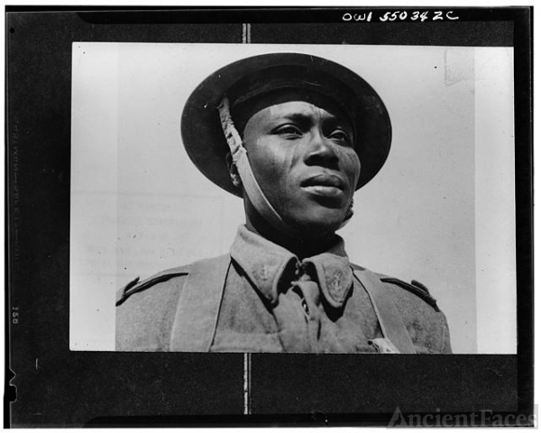 A Free French infantryman, native of the Chad colony, who...