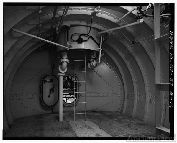 16. INTERIOR VIEW OF SUBMARINE SECTION AT 110-FOOT LEVEL,...