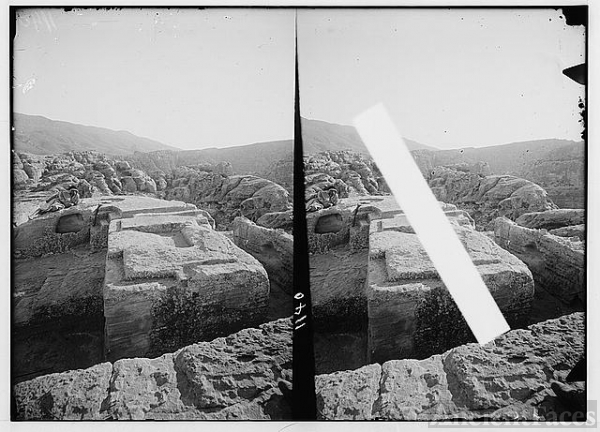 Petra in Transjordan. Tops of altars for sacrificing