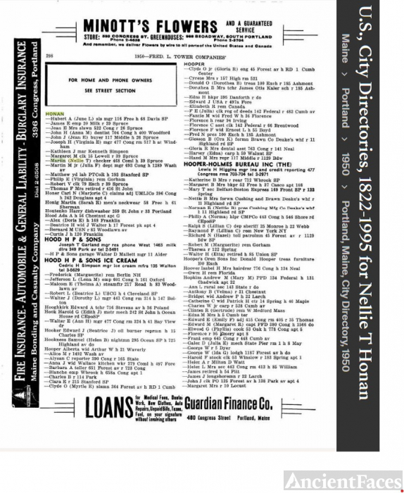 Ellen Theresa (Brogan) Honan --U.S., City Directories, 1822-1995(1950)