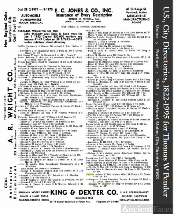 Thomas William Pender Jr --U.S., City Directories, 1822-1995(1963)