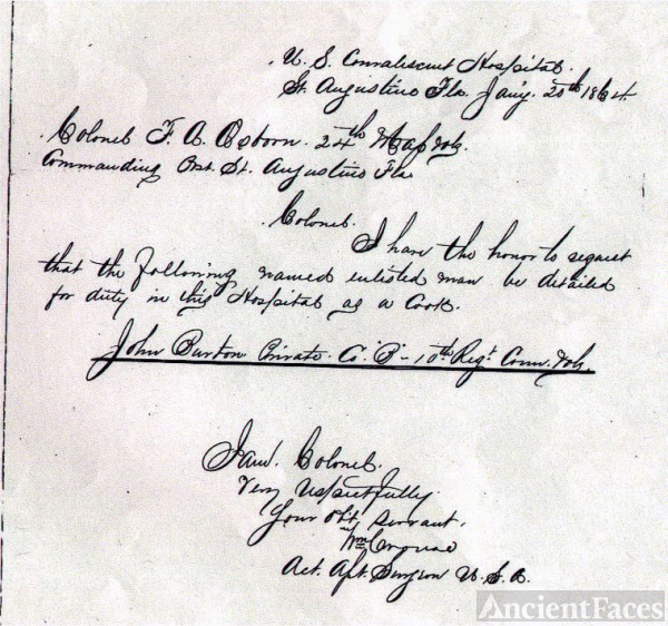 Letter of Civil War Soldier detail