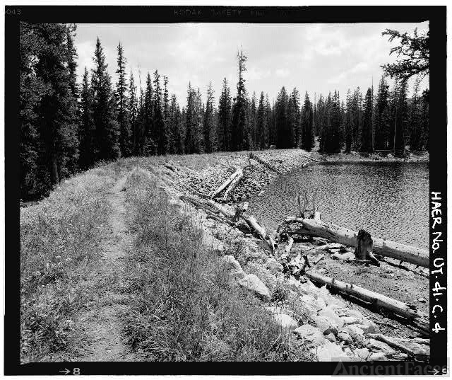 4. VIEW SHOWING DAM CREST AND UPSTREAM FACE, WITH OUTLET...